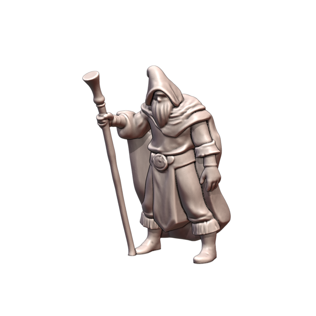 28mm DND Wise Old Spellcaster Mage with Staff Fantasy Miniature ...