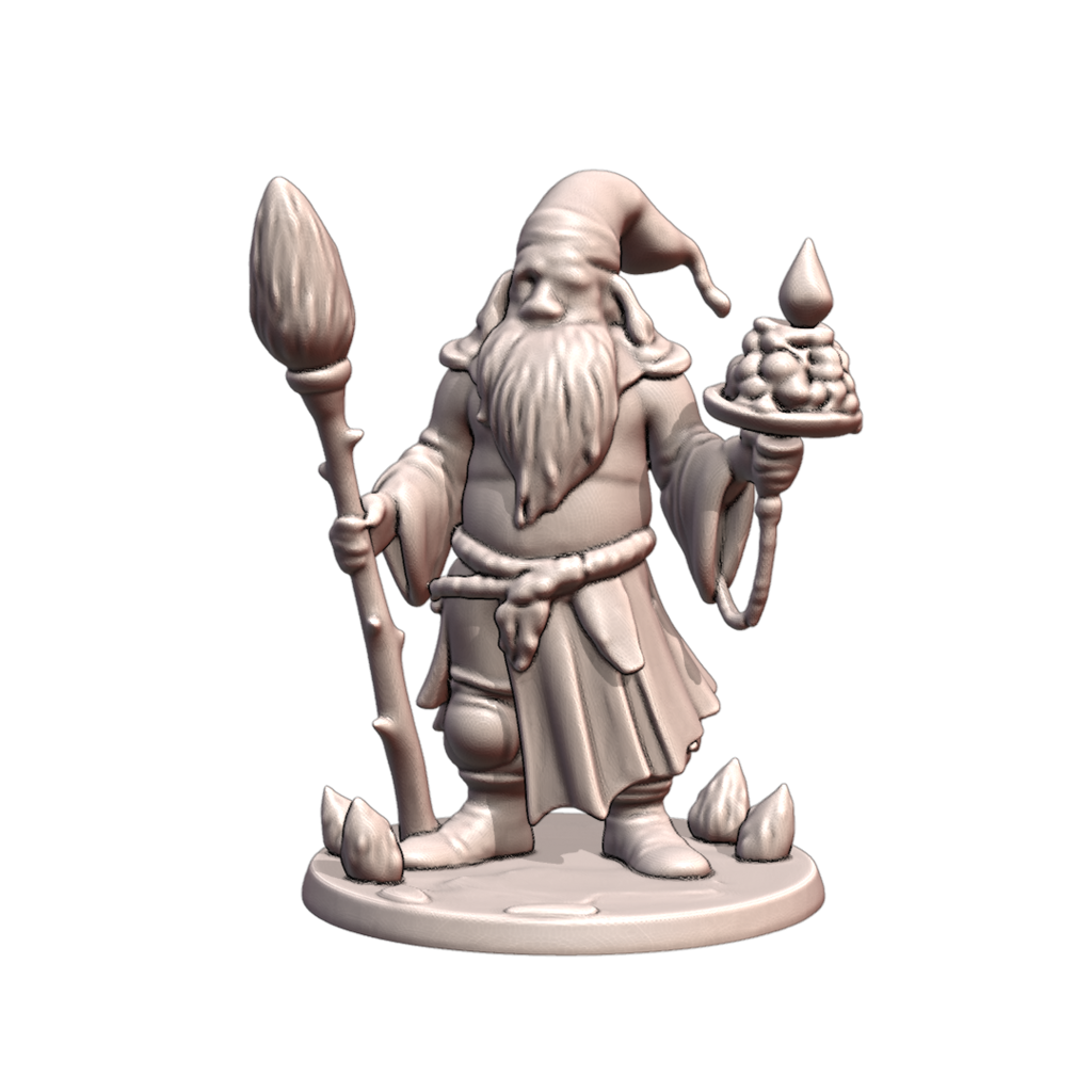 28mm DND Wise Old Wizard with Staff Fantasy Miniature MineeForm FDM 3D ...