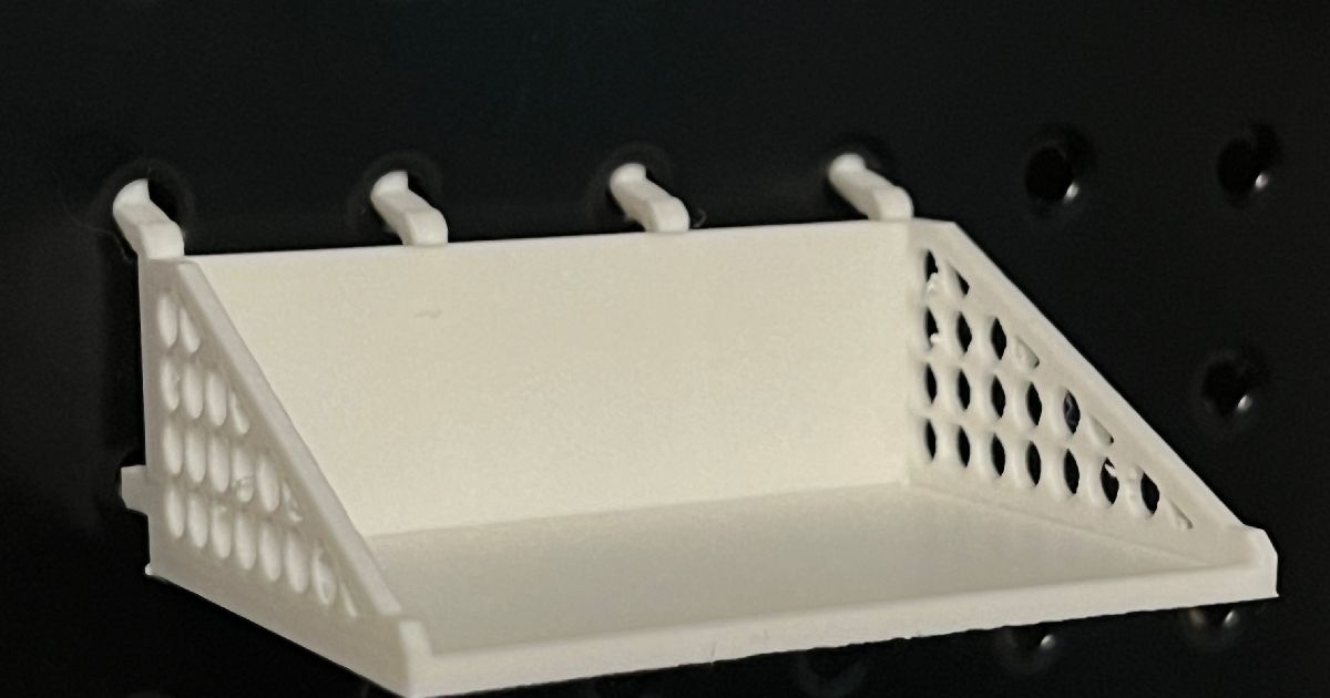Pegboard Shelf/tray open front by Cosmic Blender | Download free STL ...