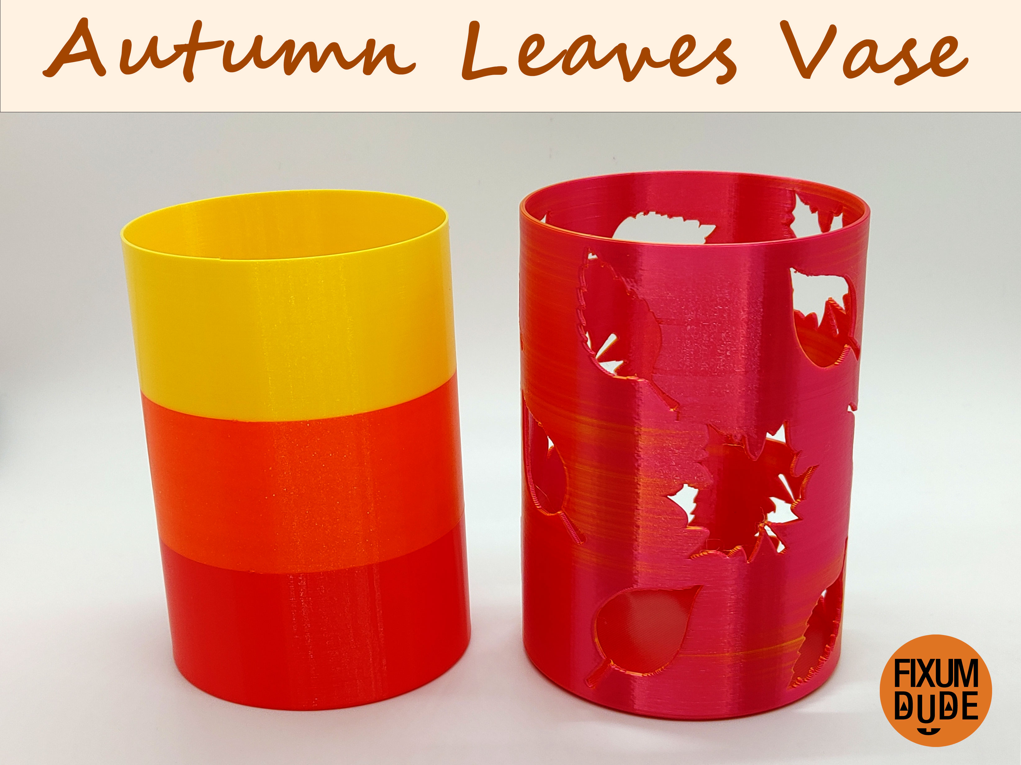 Autumn Leaves Vase with Insert by fixumdude | Download free STL model ...