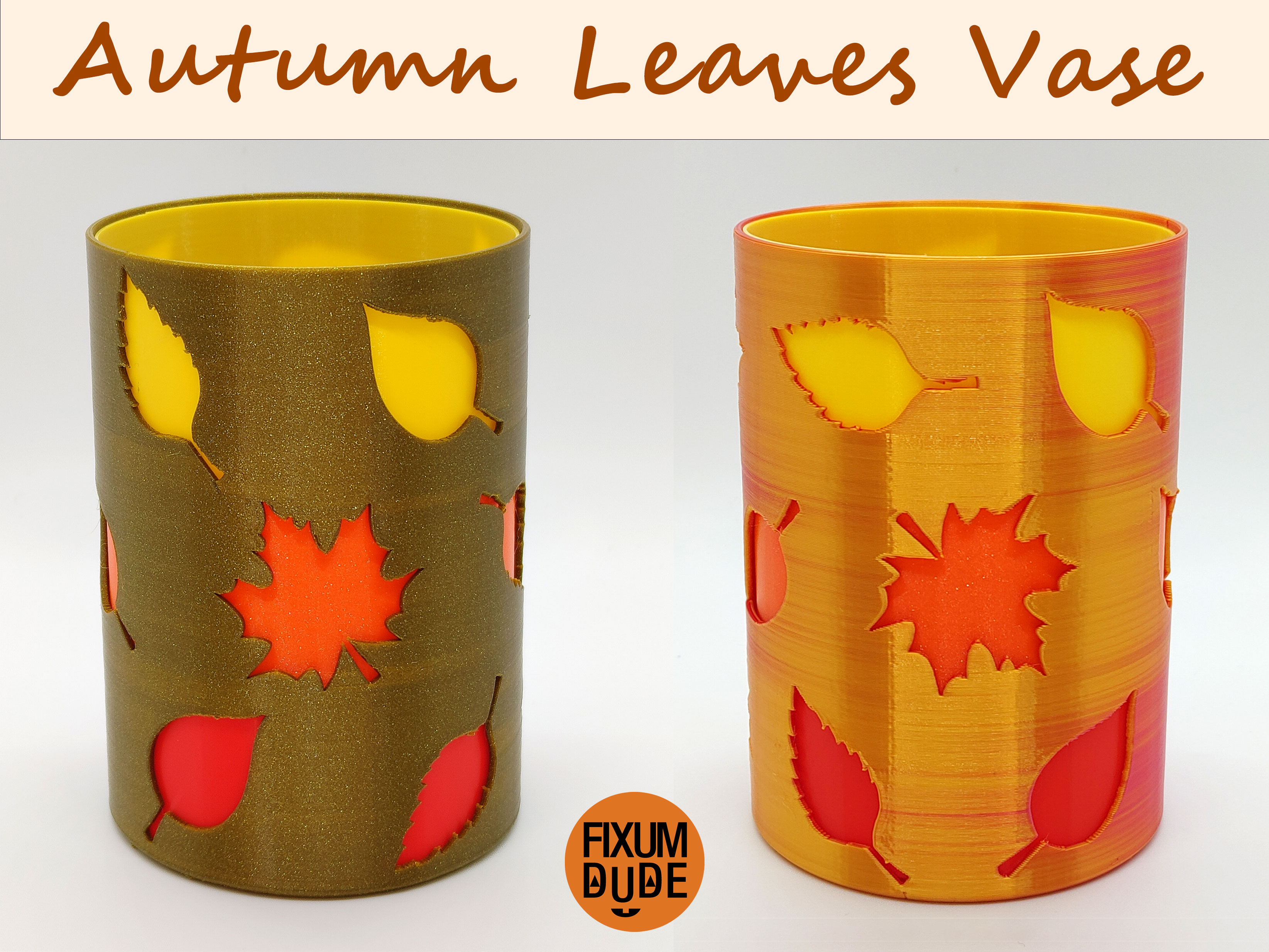 Autumn Leaves Vase with Insert by fixumdude | Download free STL model ...