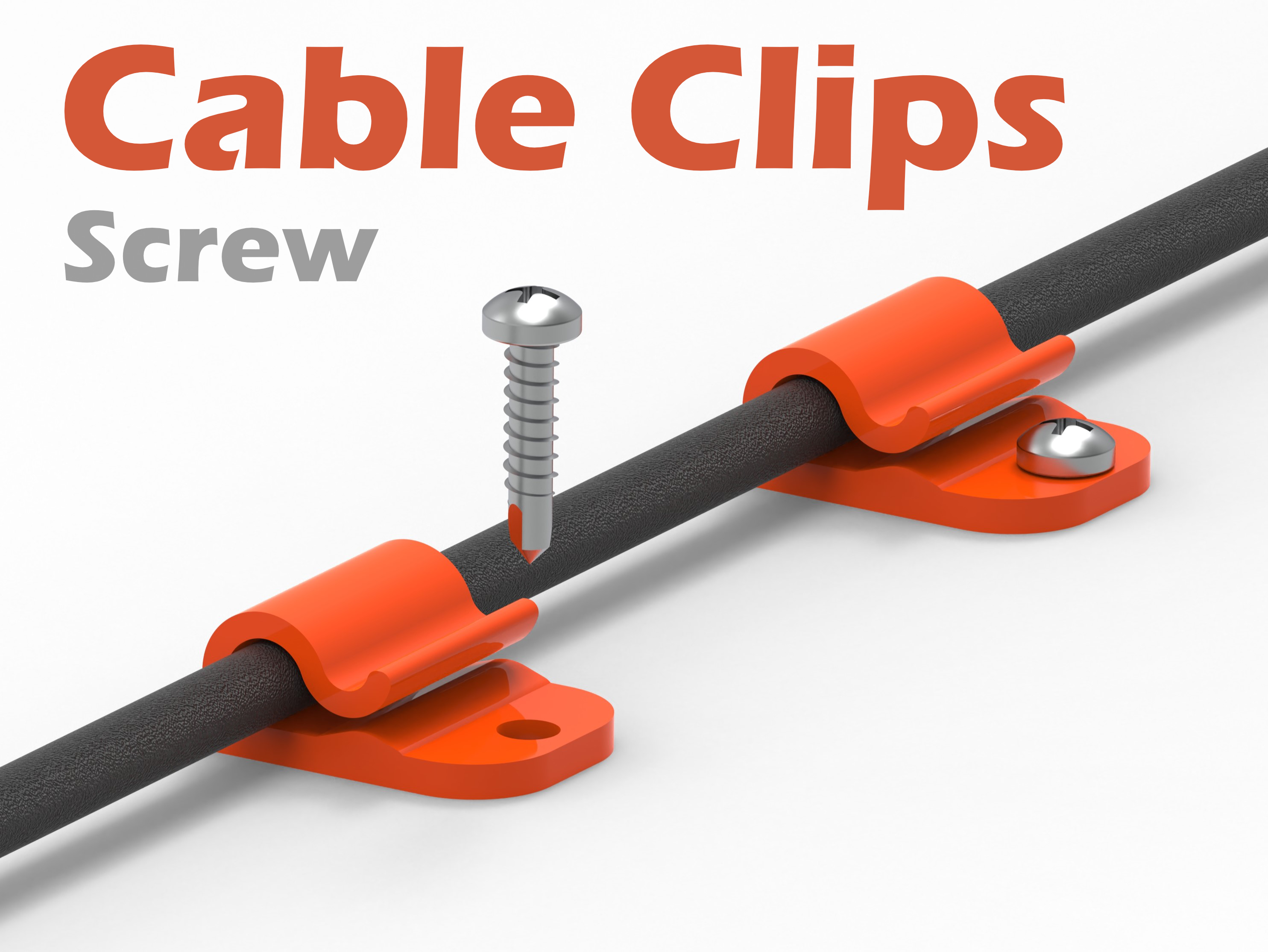 Cable Clips Collection - Screw - 4 Variations ( Parametric ) by VC ...