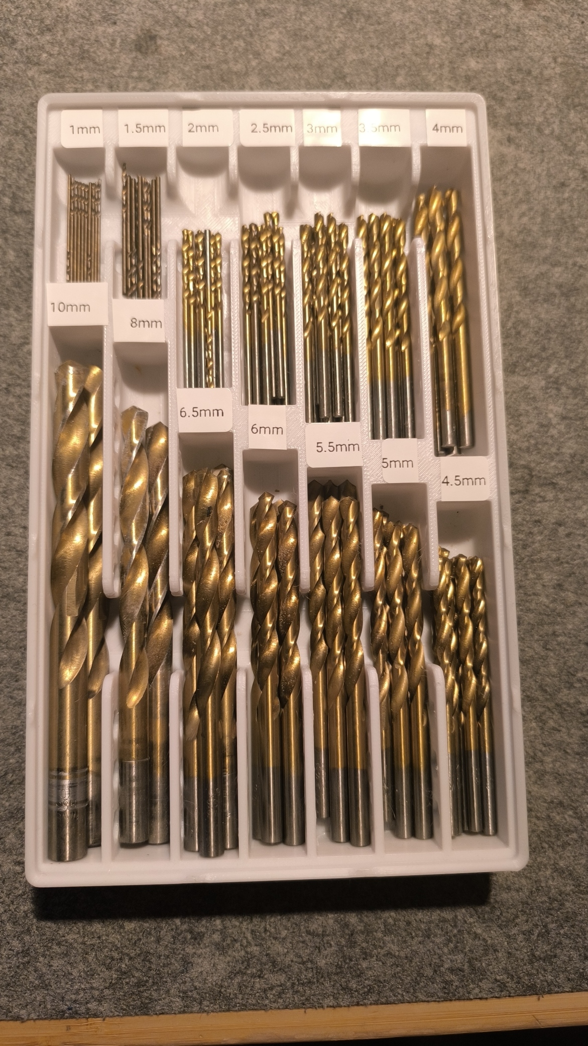 Gridfinity Metric Drill Bit Holder by alan ti | Download free STL model | Printables.com