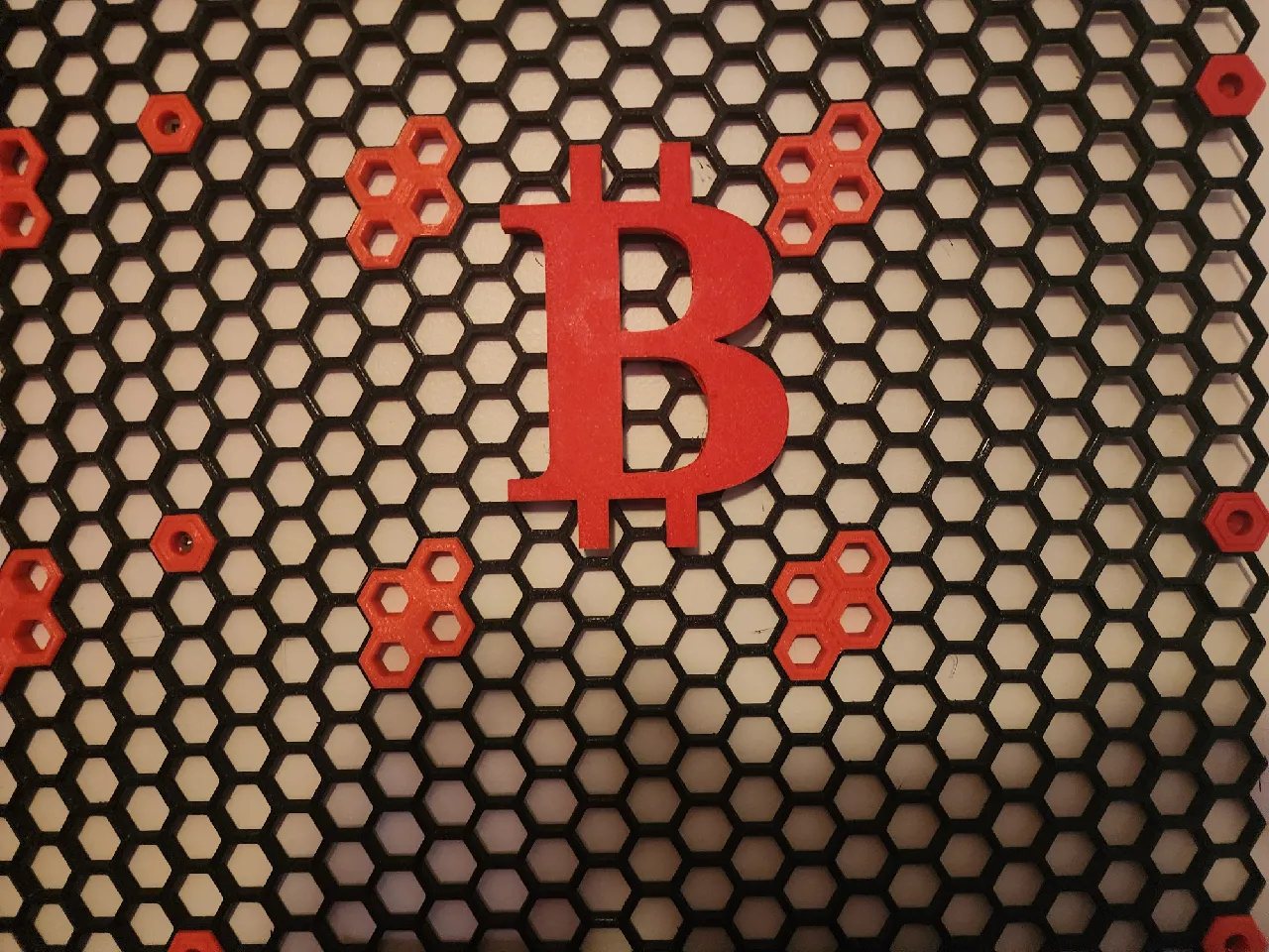 Bitcoin logo Honeycomb Storage Wall by Mike Deneault | Download free ...