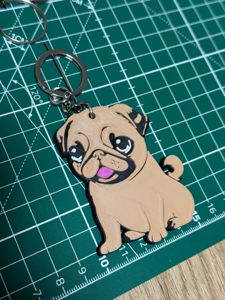 pug keychain by Eli | Download free STL model | Printables.com