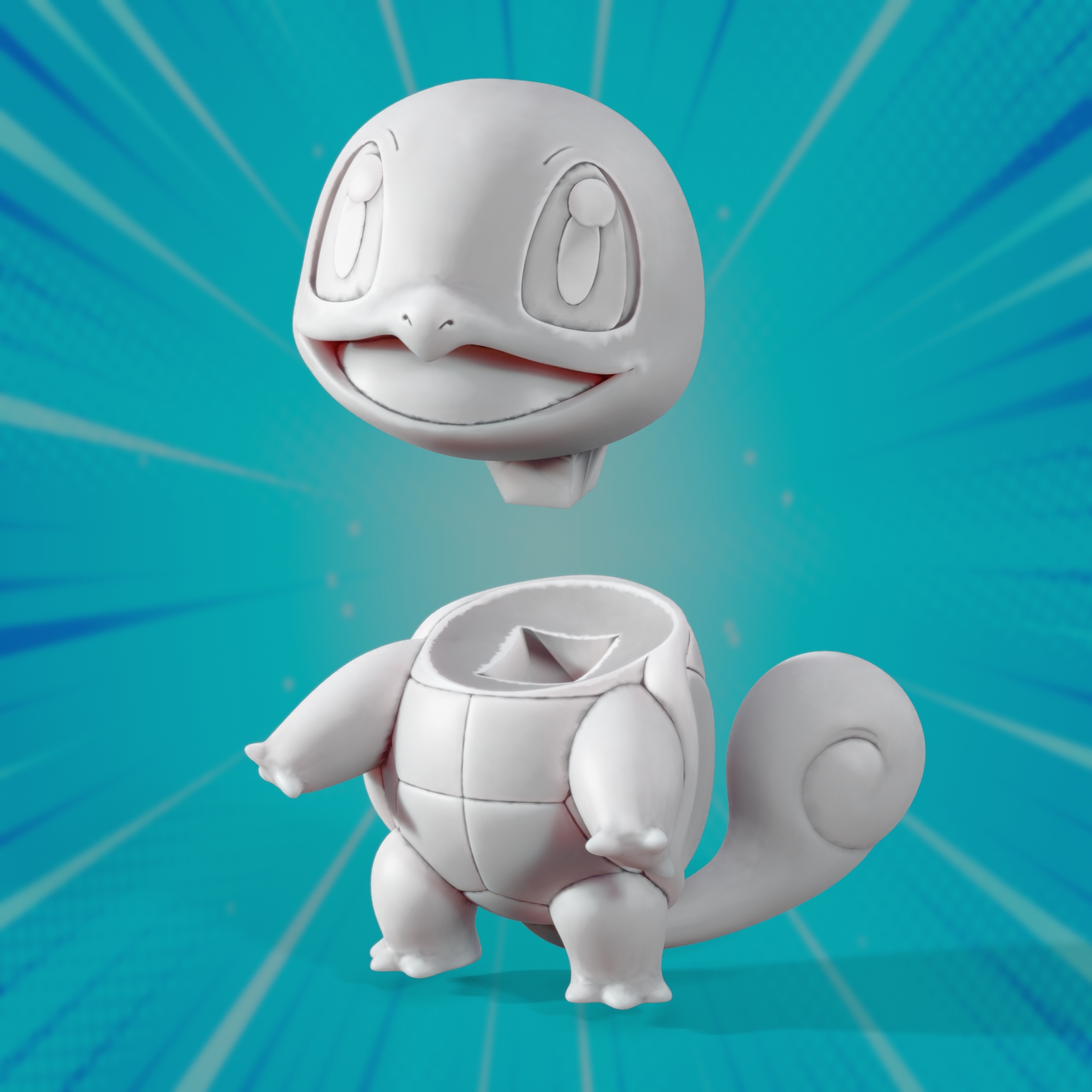 Squirtle Pokemon Fan Art - Multi-Part Model by RareBox3D | Download ...