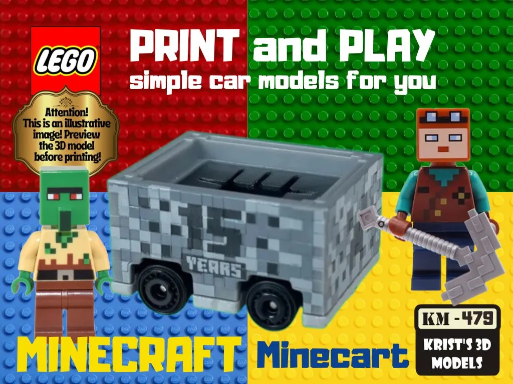 LEGO Minecraft Cart by Mgr. Pavel Krist | Download free STL model ...