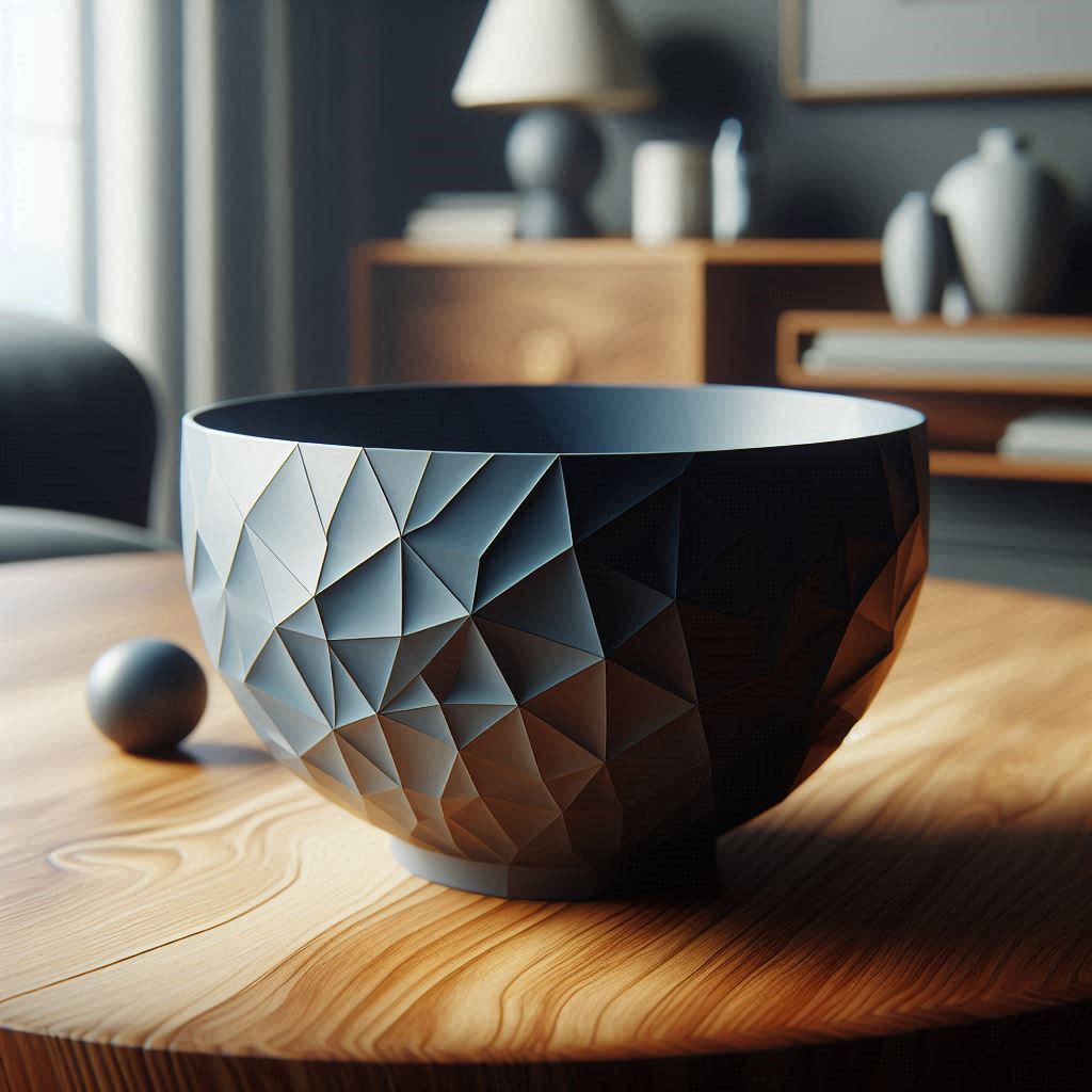 Designer Low Poly Big Bowl with Foot by Deltaprints | Download free STL ...
