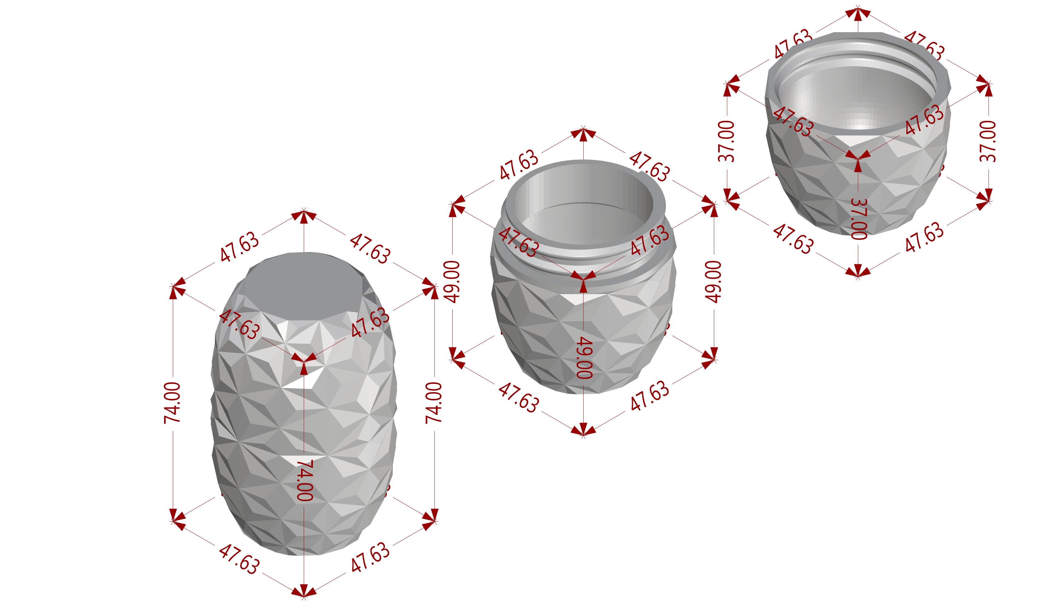 Geodesic Twist Container 40mm Diameter. 2 parts. Ready to print. by ...