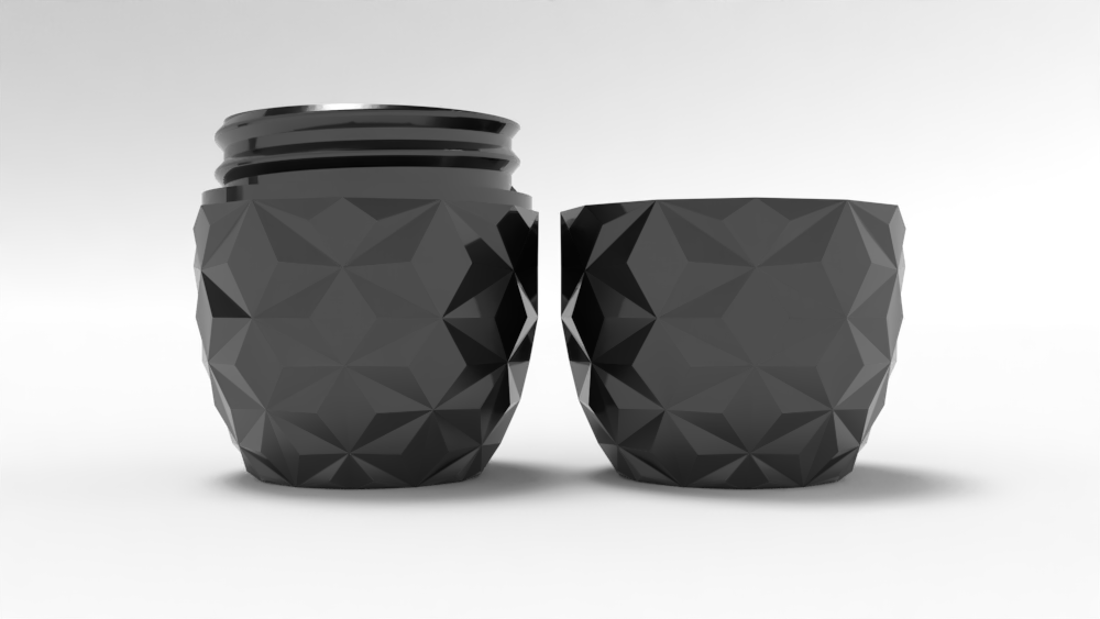 Geodesic Twist Container 40mm Diameter. 2 parts. Ready to print. by ...