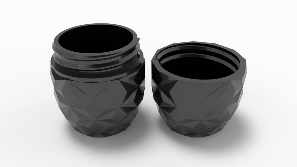 Geodesic Twist Container 40mm Diameter. 2 parts. Ready to print. by ...