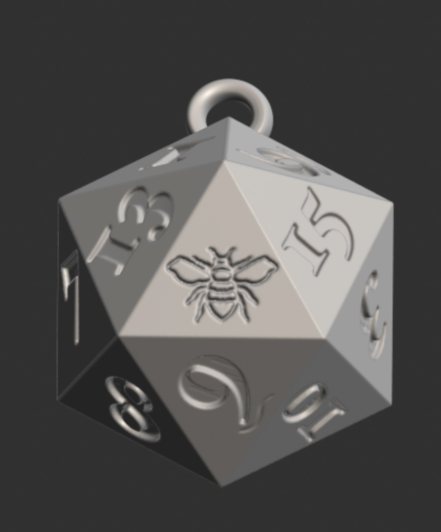 Bee20 Keychain D20 Dice by BlubberDylan | Download free STL model ...