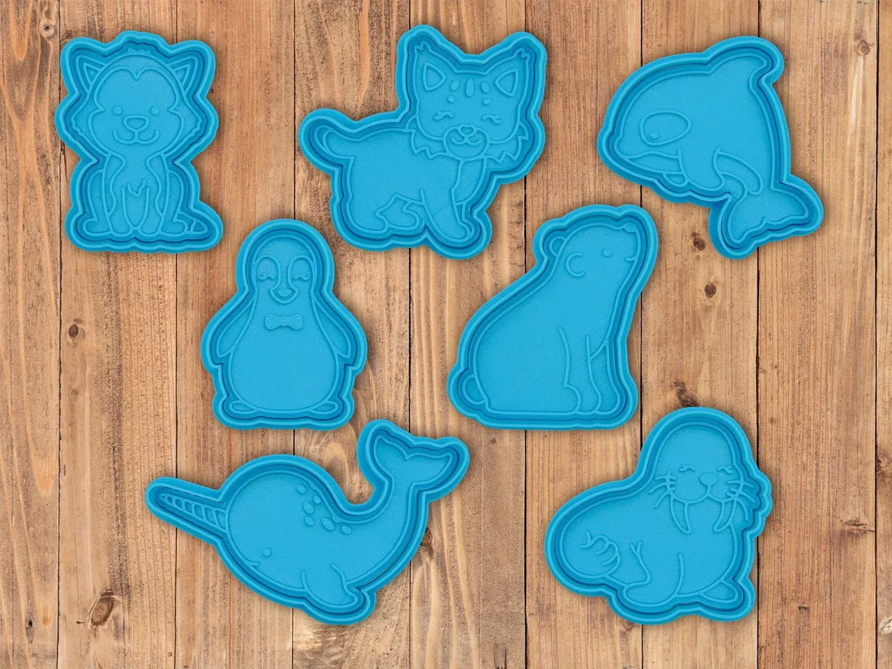 Cute arctic animals cookie cutter / stamp by Indibles | Download free ...
