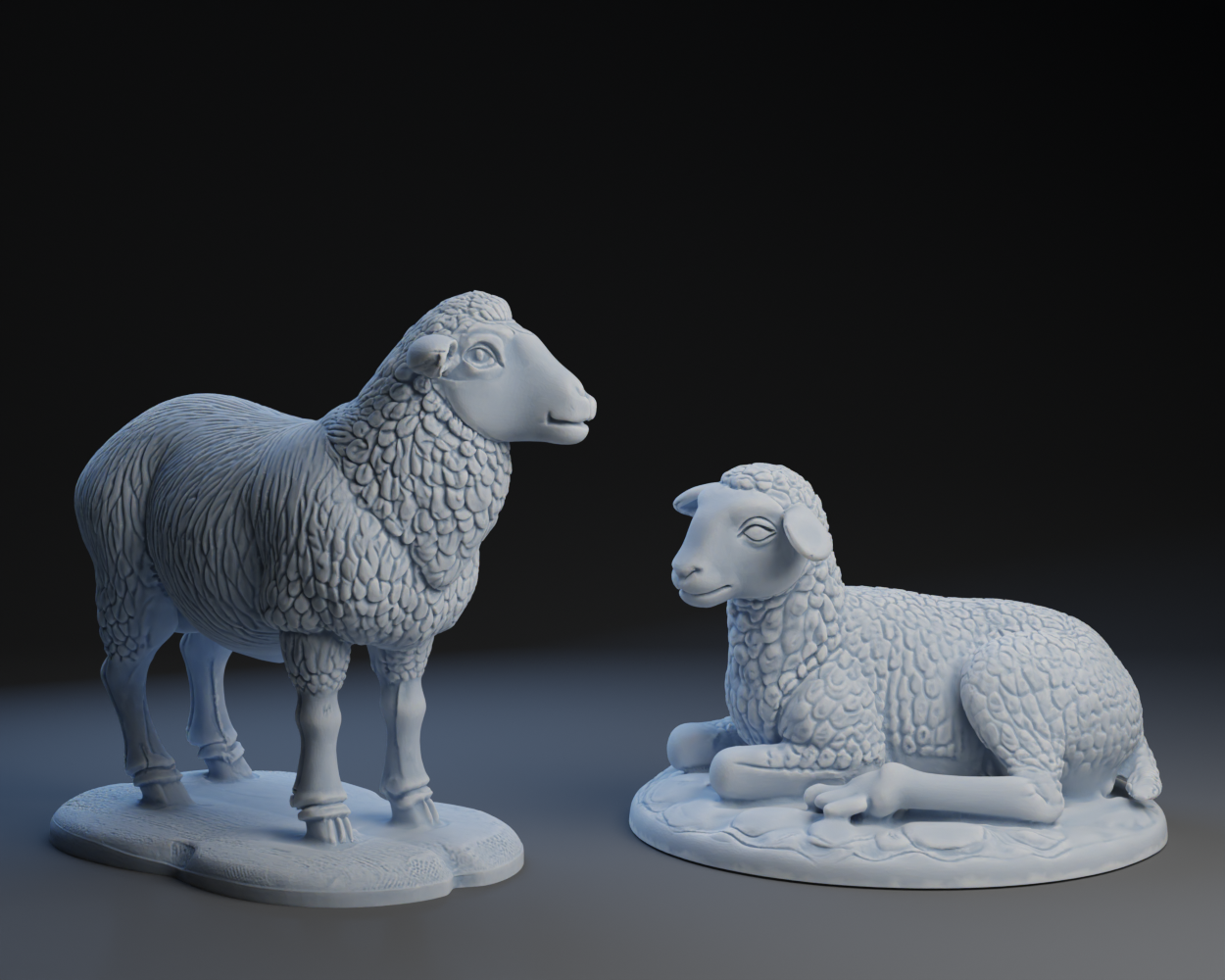 Nativity Sheep Set by Peter Farell | Download free STL model ...