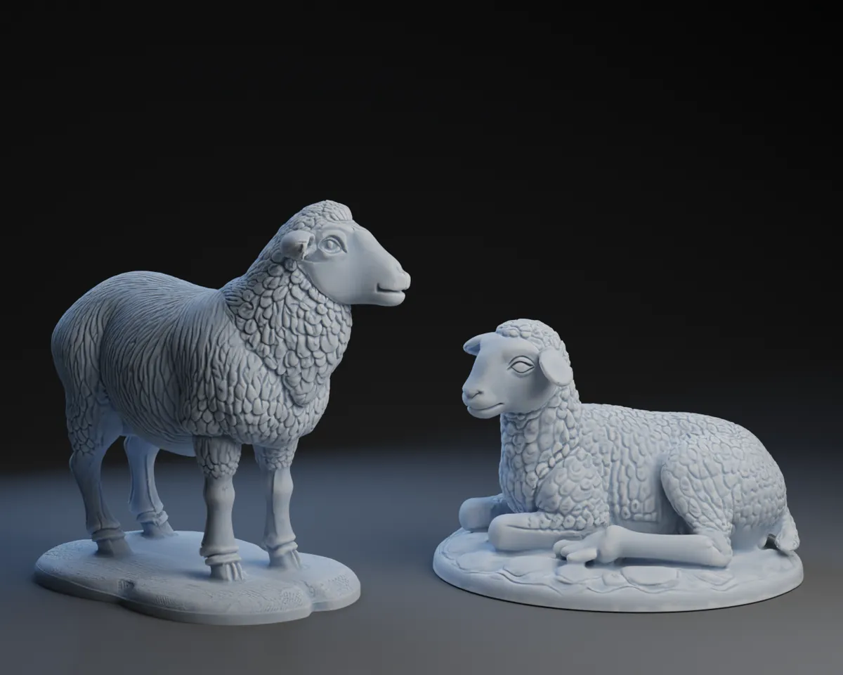 Nativity Sheep Set by Peter Farell | Download free STL model ...