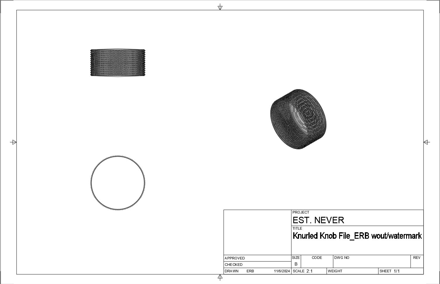Knurled Knob | Textured Knob by Est Never | Download free STL model ...