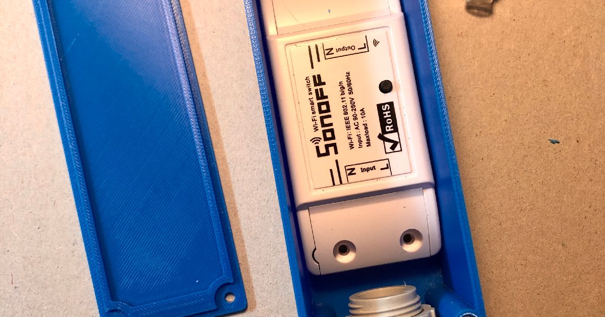 Sonoff Basic, inline case for 20mm conduit by Mr.Spaghetti | Download ...