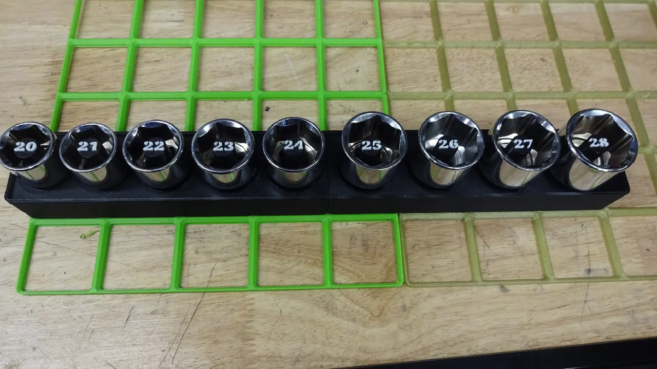 Gridfinity socket holder 20-28mm by pietjepuk | Download free STL model ...