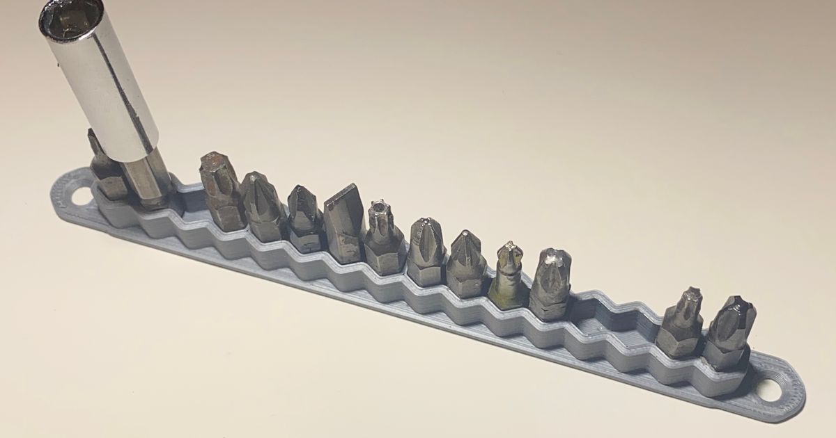 16x screwdriver bit holder - with screw holes by TheScilab | Download ...