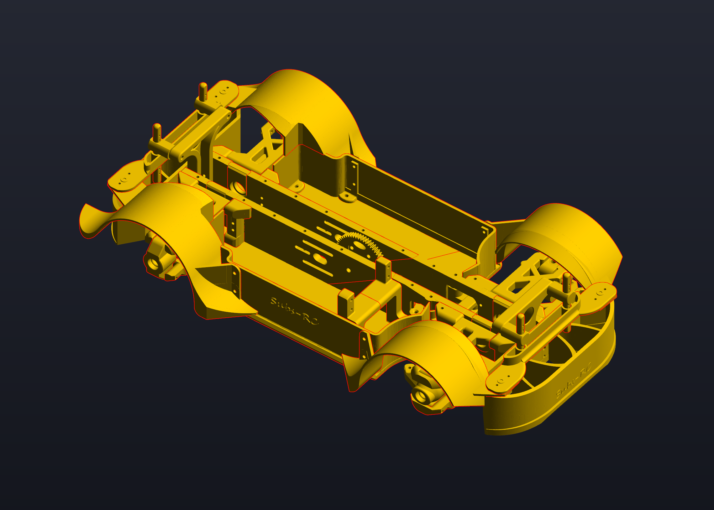 RALLY CAR CHASSIS 1/10 AWD Belt drive by Filamentality | Download free ...