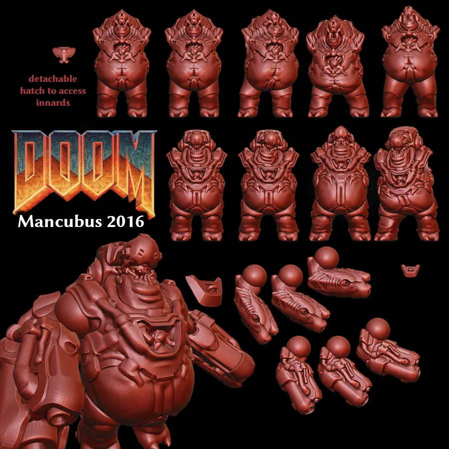 Doom - Mancubus 2016 by kaucukovnik.vi | Download free STL model ...