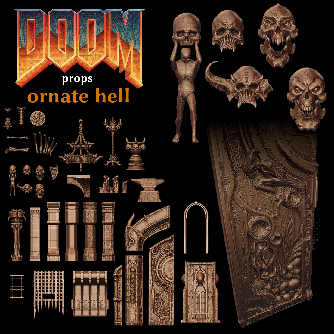 Doom Props - Ornate Hell by kaucukovnik.vi | Download free STL model ...