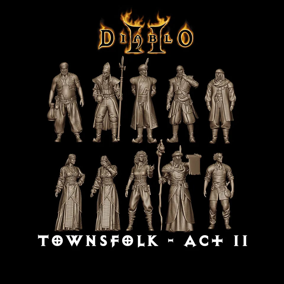 Diablo II - Act II NPCs by kaucukovnik.vi | Download free STL model ...
