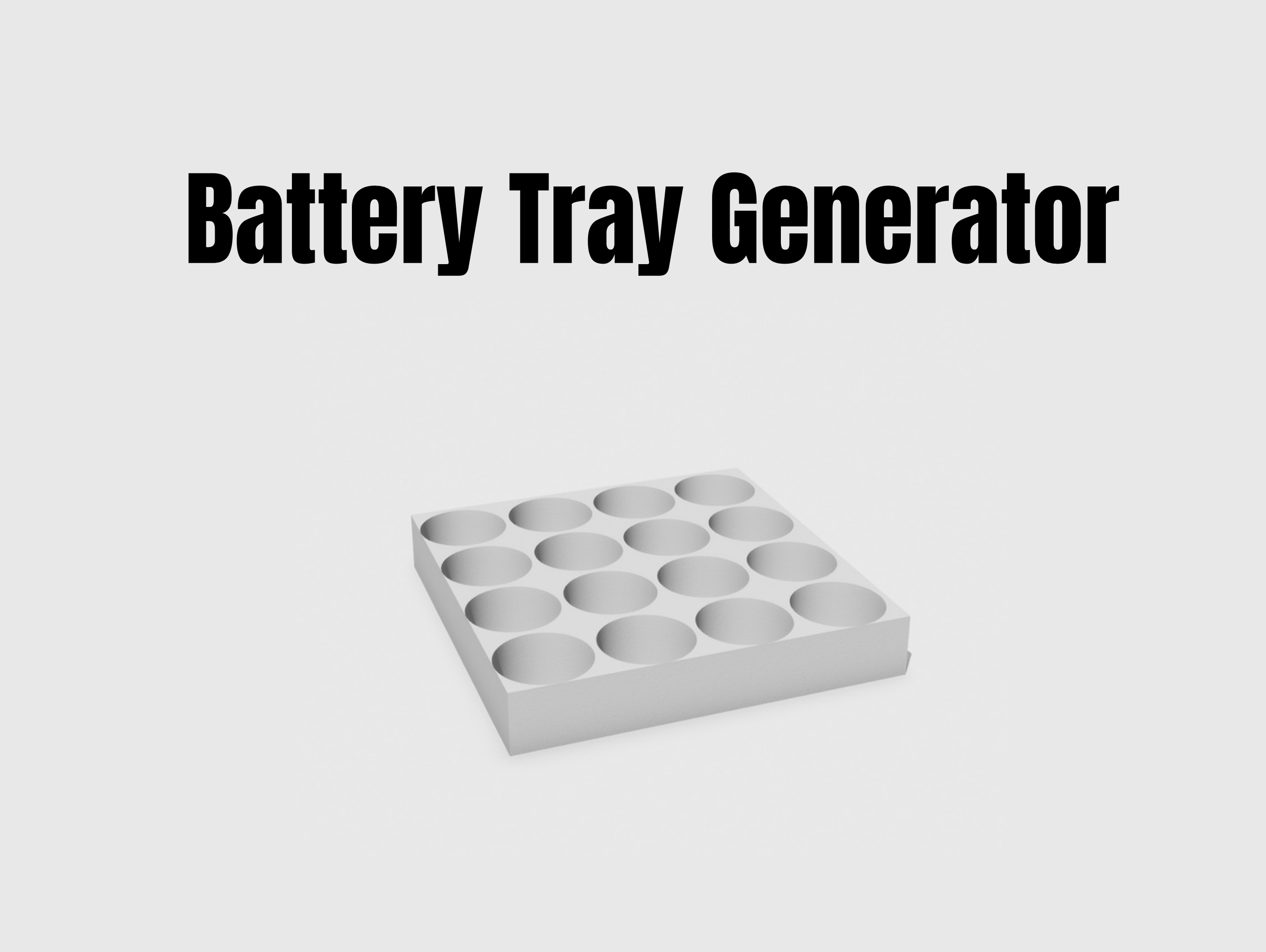 Battery Tray Generator by ModelMakerPro | Download free STL model ...