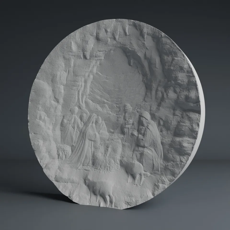Nativity scene relief by Maker81 | Download free STL model | Printables.com