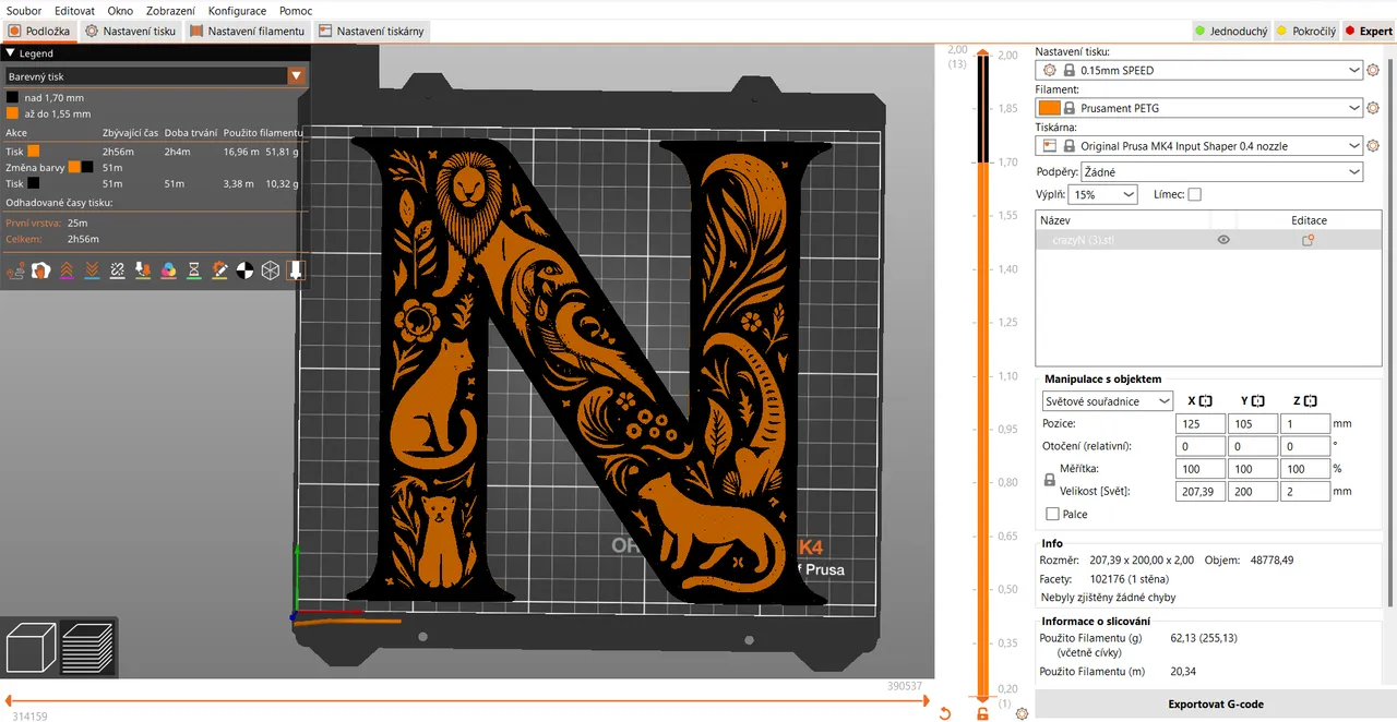 Crazy alphabet: Letter N by Nina Máčová | Download free STL model ...