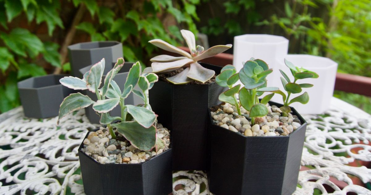 Staggered Octagon Planters (Holds 3 Plants) by Dannyji00 | Download ...