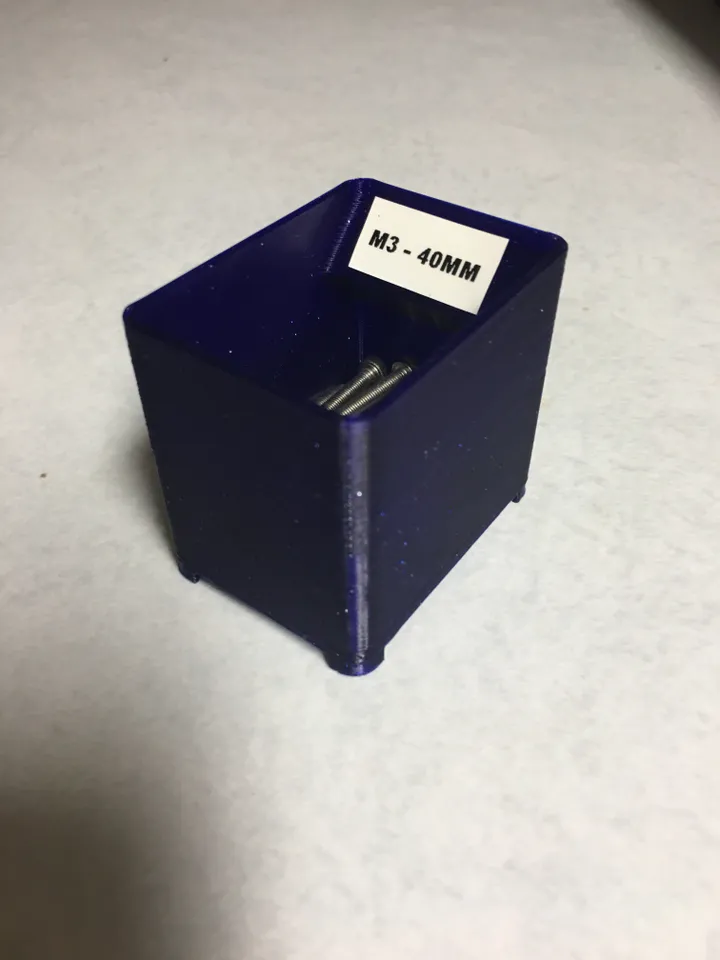Small parts bin with a label area. by Just in 3D | Download free STL ...