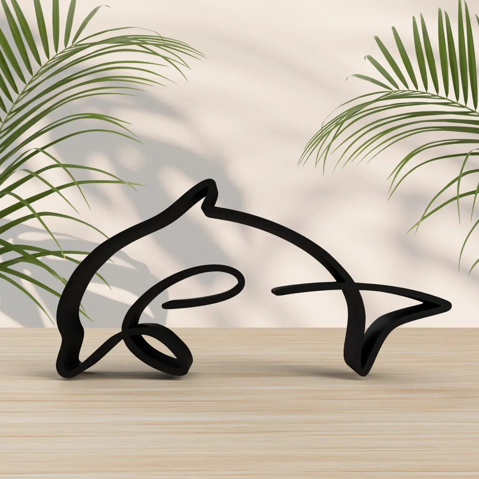 Dolphin One Line Art Model by Gerlach3D | Download free STL model ...
