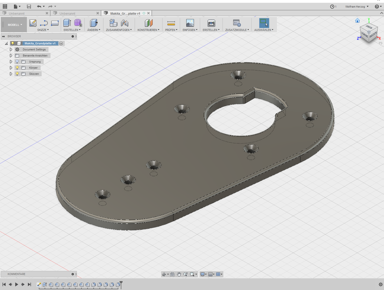 Baseplate for Makita RT0700 Router by WHerzog | Download free STL model ...
