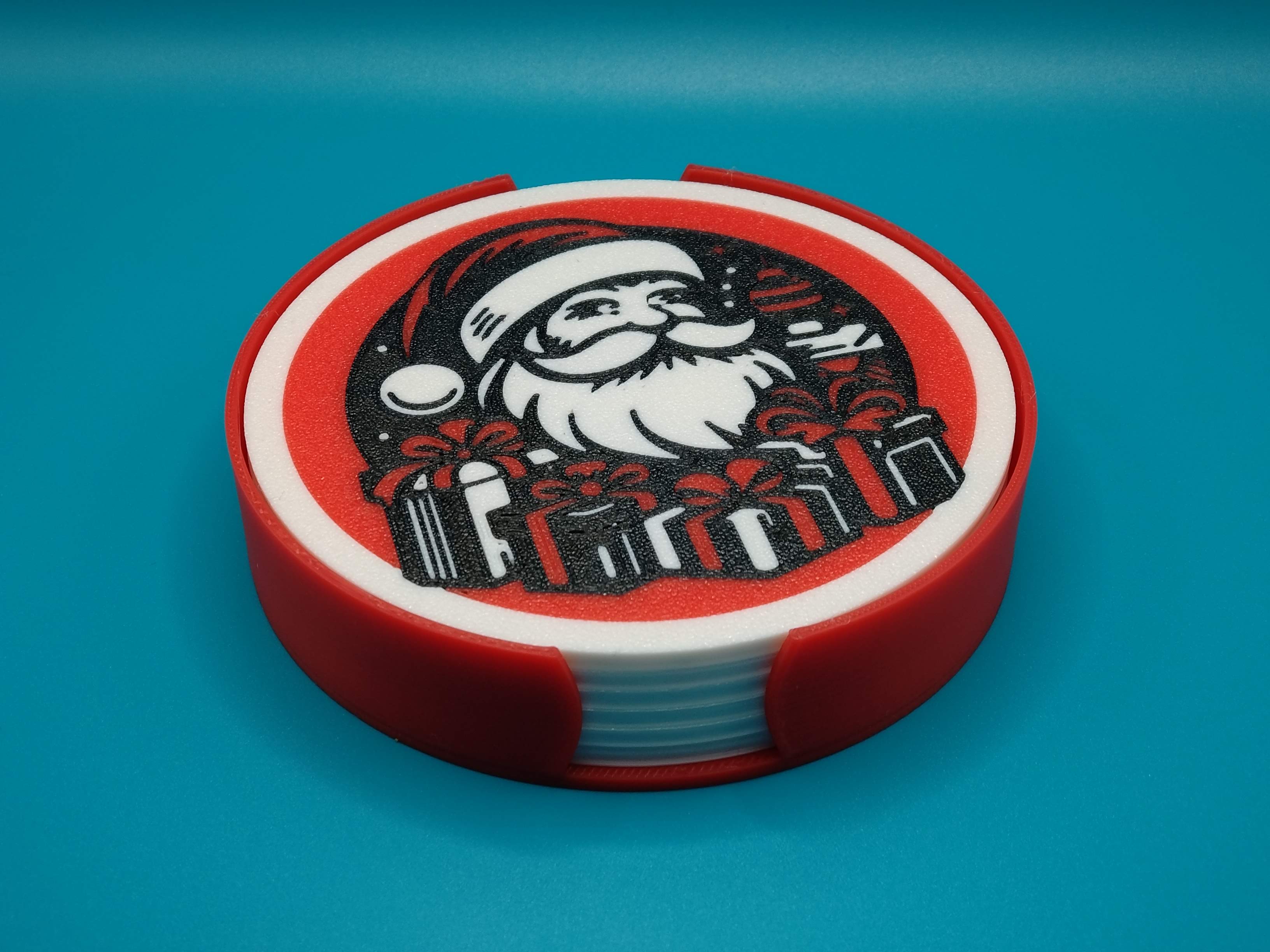 Santa coasters + box by 3D PRINT | Download free STL model | Printables.com