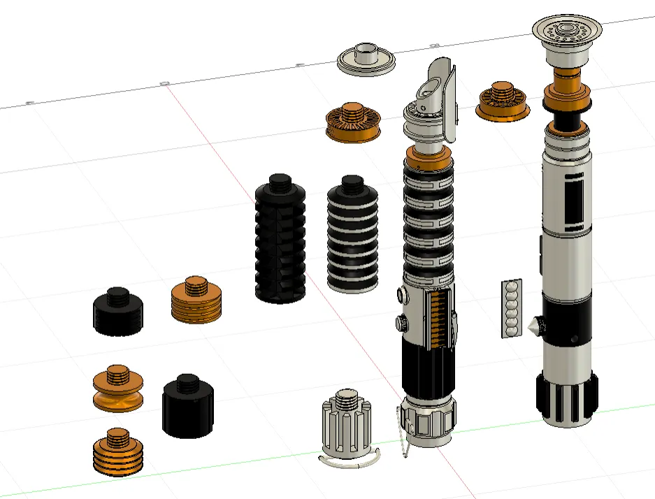 Build Your Own custom Lightsaber, customizable Modular Lightsaber Parts by 3D E | Download free ...