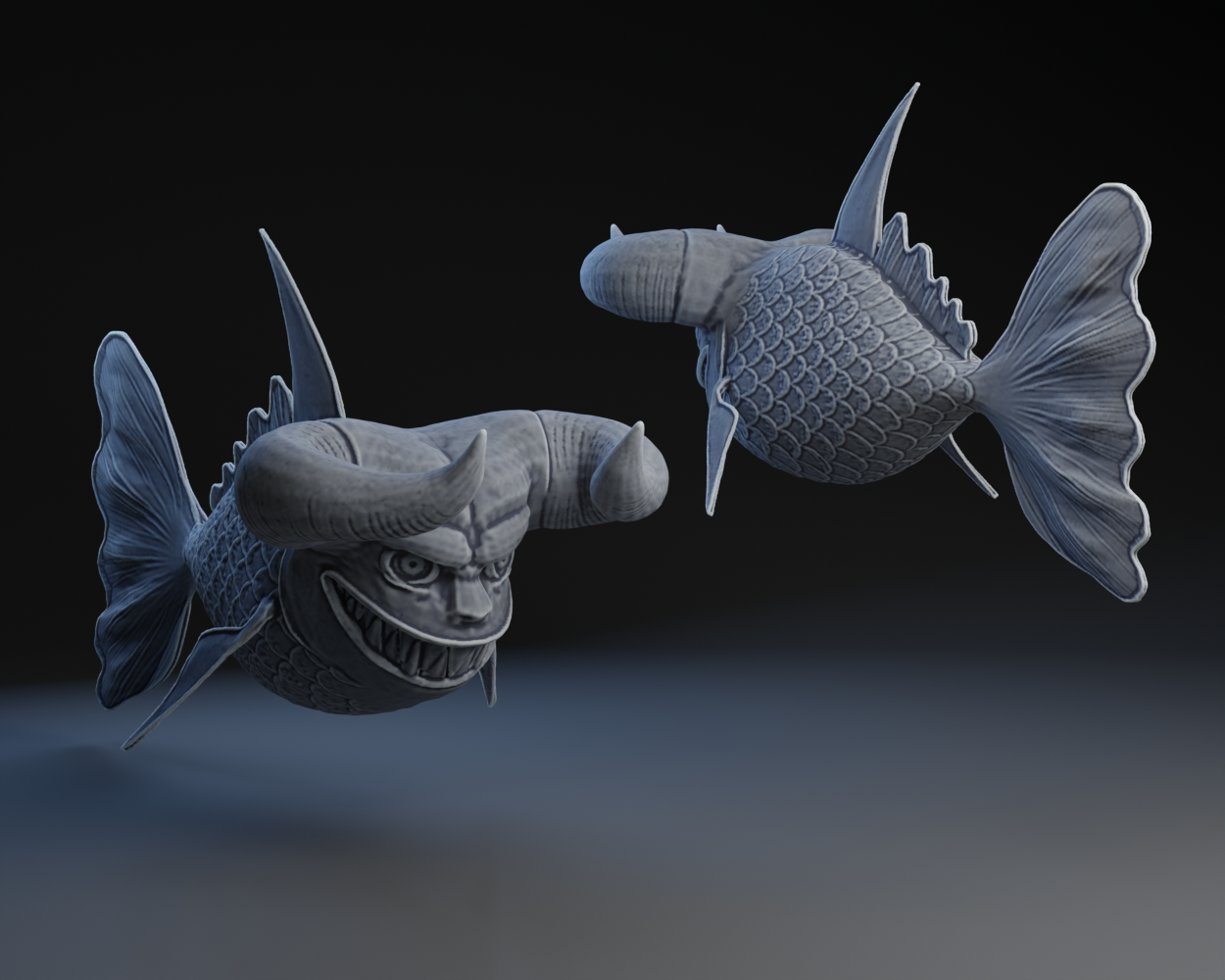 Fighting Fish : One Piece by Peter Farell | Download free STL model ...
