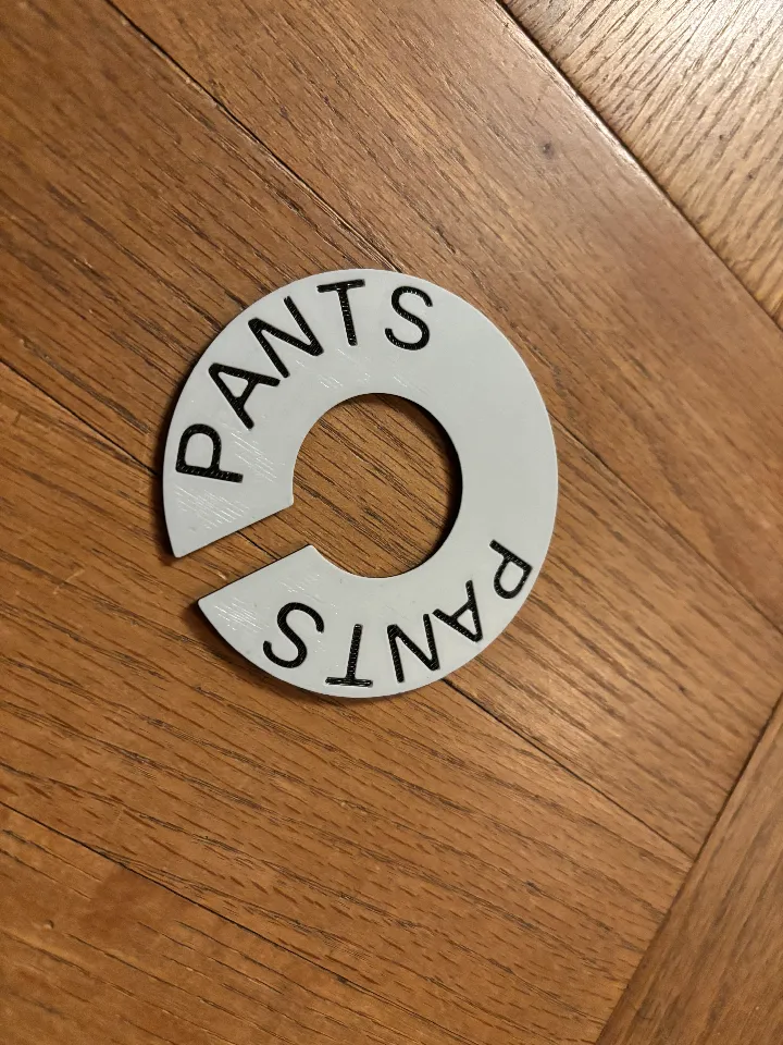 Clothes Hanger Rod label tags Parametric OpenSCAD by Douglas Hale ...