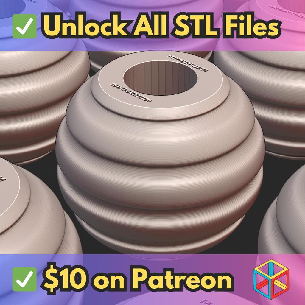 Ribbed Bead for DIY Men_s Necklace Making MineeForm FDM 3D Print STL ...