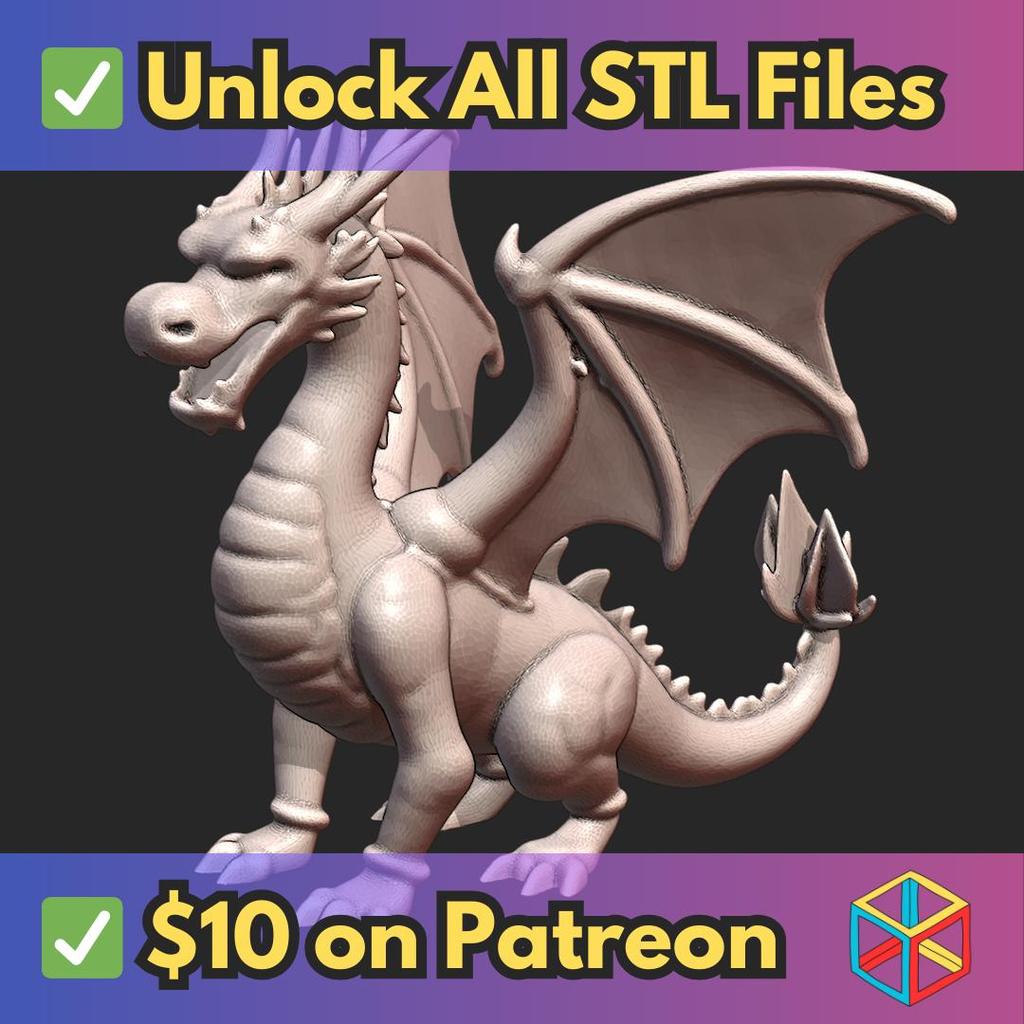 28mm DND Young Winged Dragon Miniature MineeForm FDM 3D Print STL File ...