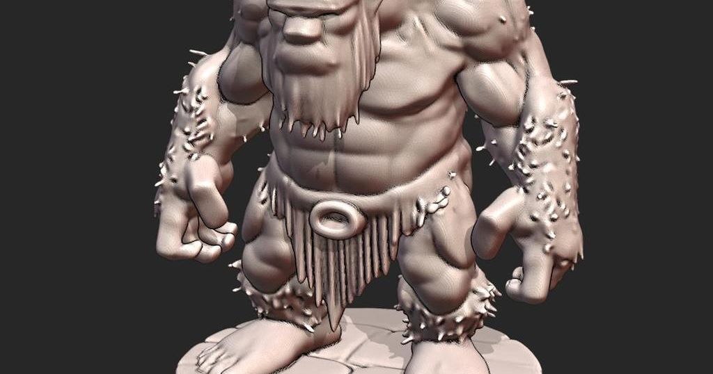 28mm DND Hairy Ogre Troll Fantasy Miniature MineeForm FDM 3D Print STL File by MineeForm ...