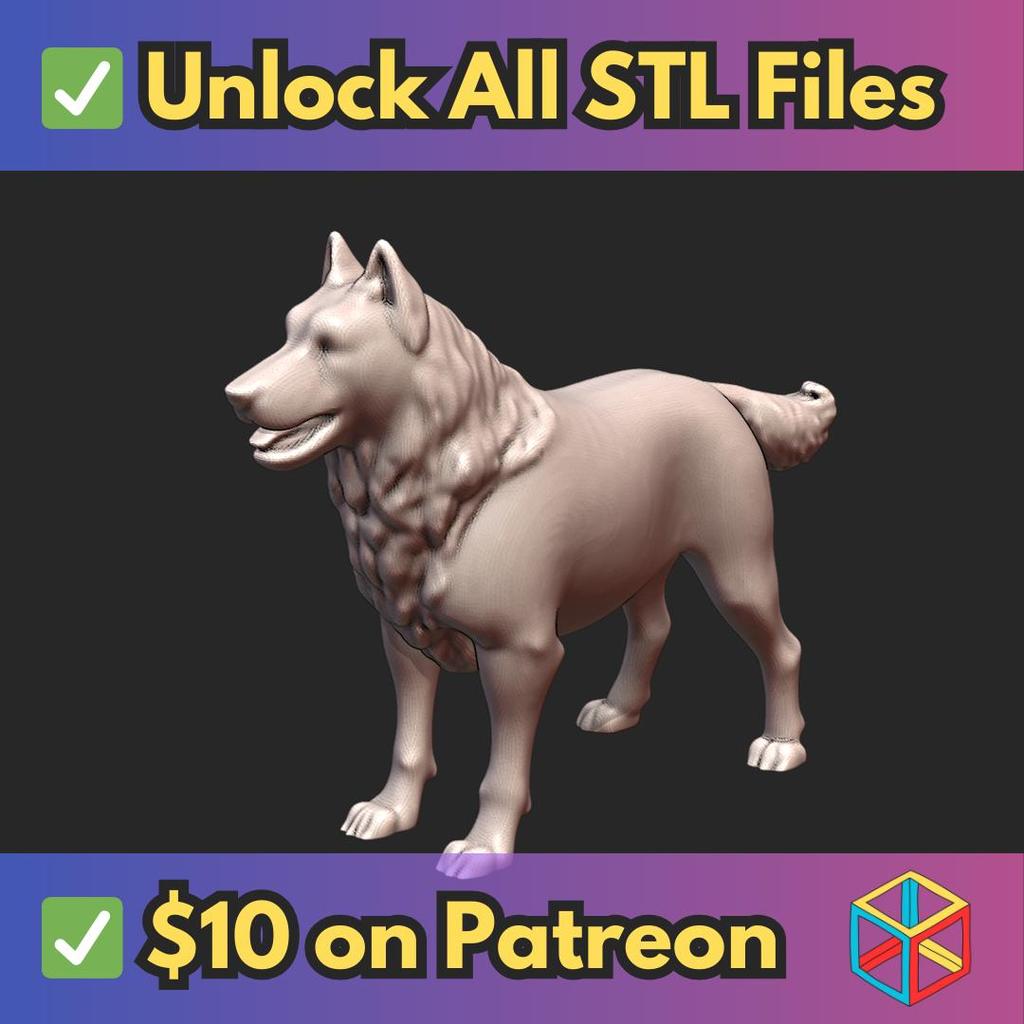 28mm DND Furry Loyal Wolf Dog Protector Fantasy Miniature MineeForm FDM ...