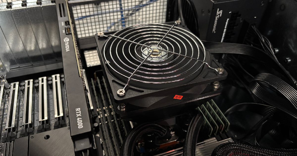 Asetek threadripper AIO RAM cooling fan mount by Douglas Hale ...