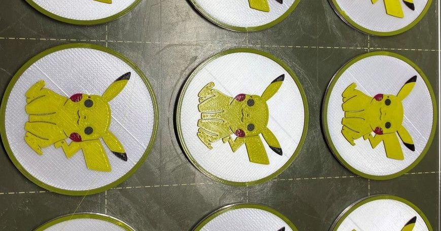 Colored Pikachu token (filament swap) by Kameo | Download free STL model | Printables.com