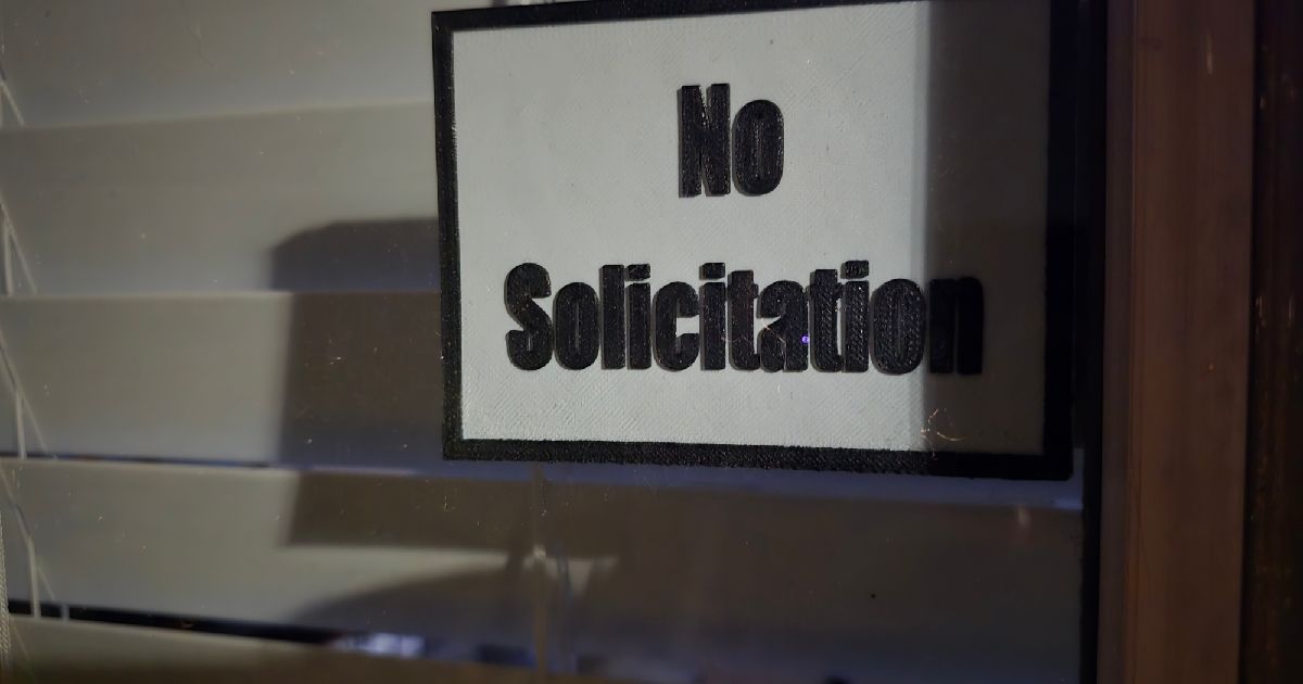 No Solicitation sign by Donotshake | Download free STL model ...