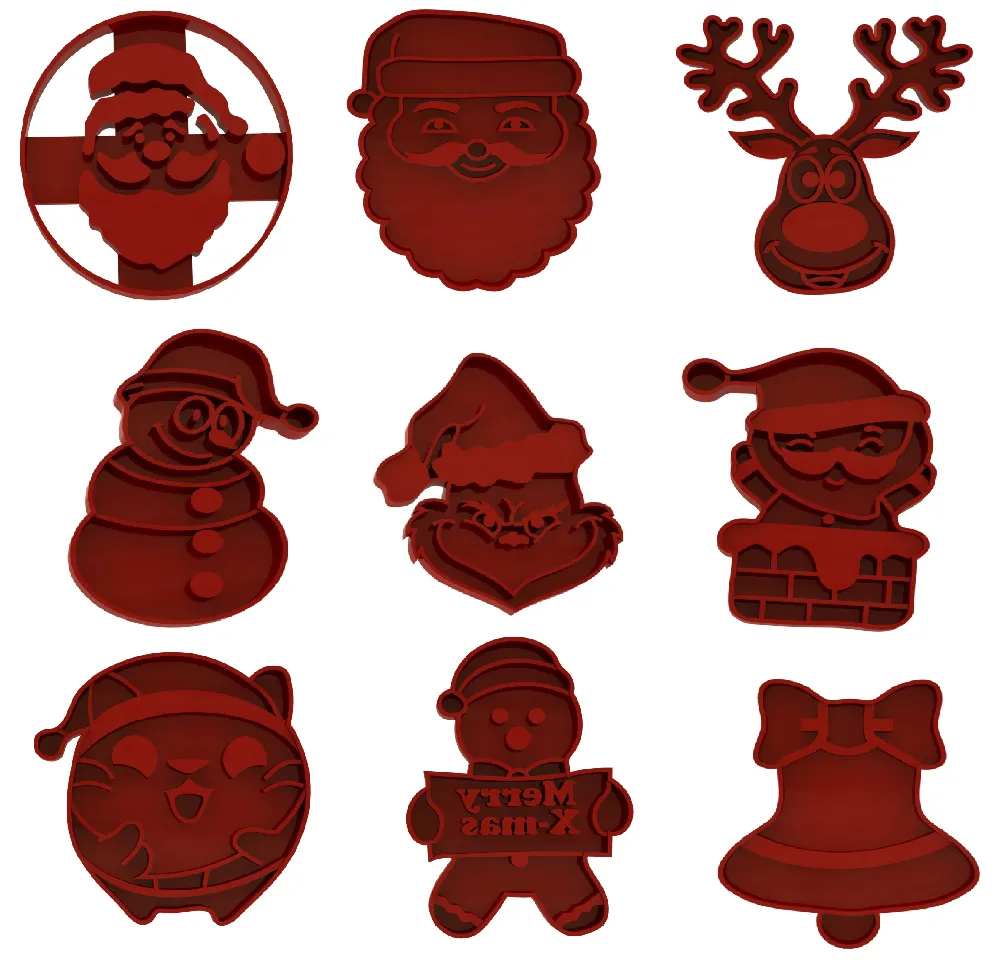 9 different designs christmas cookie cutters bundle by Marlboro ...