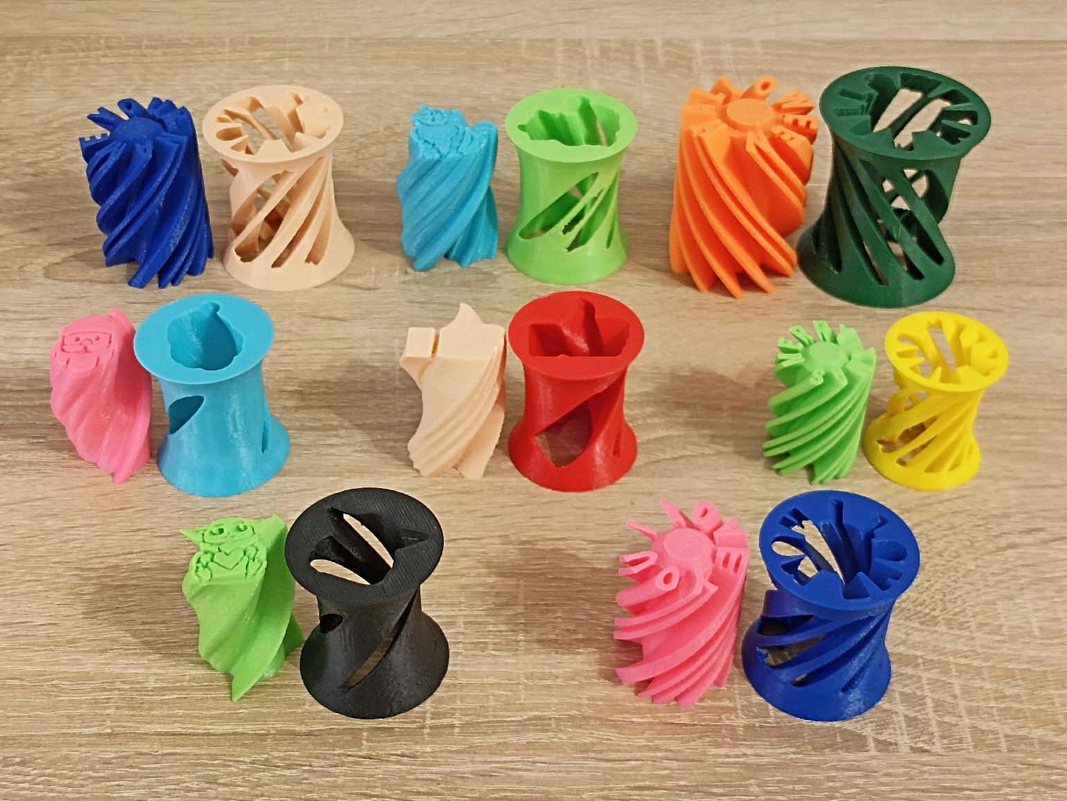 Pass through cylinders (set of six STL pairs) by Print-in-Place_Fun ...