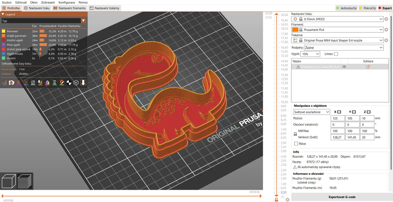 Cute dinosaur - sand mould, stencil by Nina Máčová | Download free STL ...
