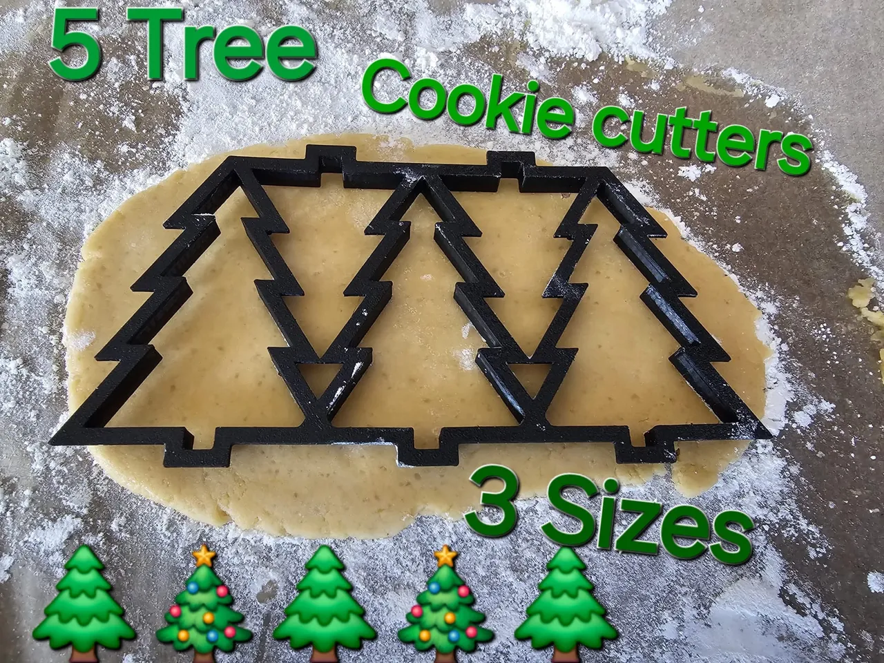 Cookie Cutter for 5 Tree at a Time by Otty_Skipper | Download free STL ...
