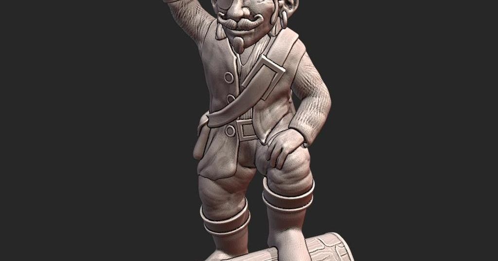 28mm DND One-Eyed Pirate Gnome with Hook Hands Fantasy Miniature ...